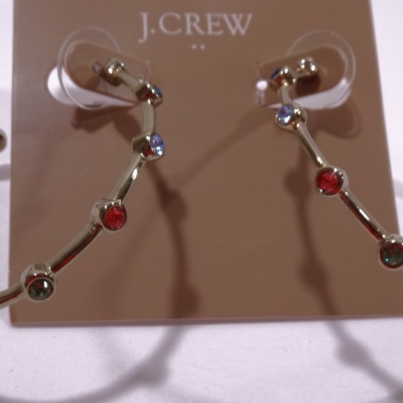 J. Crew Factory | Jewelry | Jcrew Multi Gemstone Rainbow Crystal Hoop ...